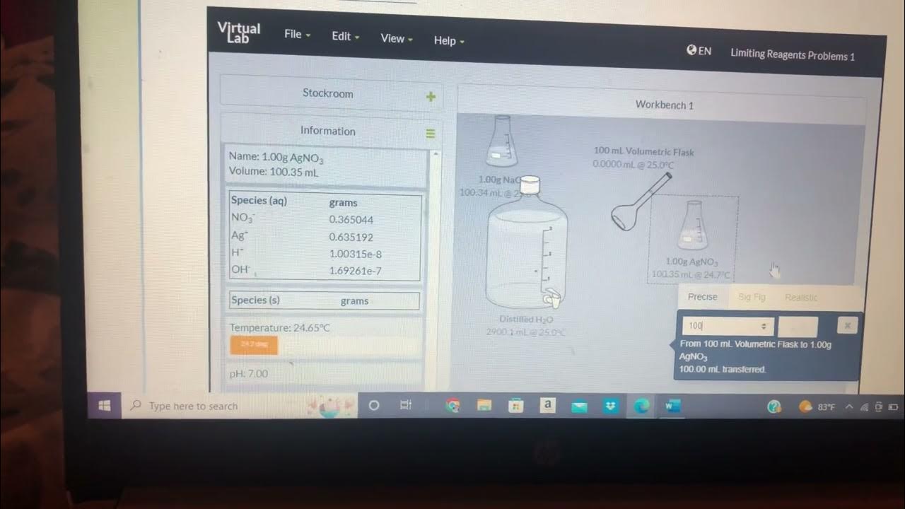 stoichiometry Virtual lab - YouTube