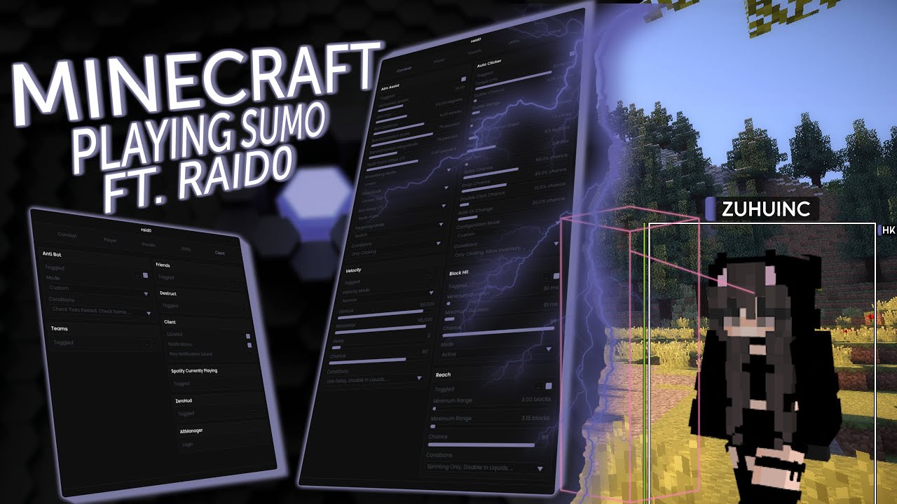 Minecraft playing sumo FT. RAID0 - YouTube