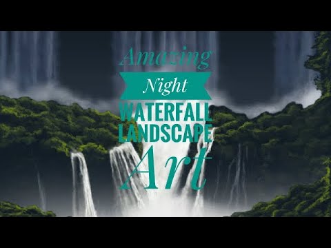 iPad Air 5 made digital art easy! Waterfall Landscape Art!🤗Anyone can do this👍!Procreate art ...