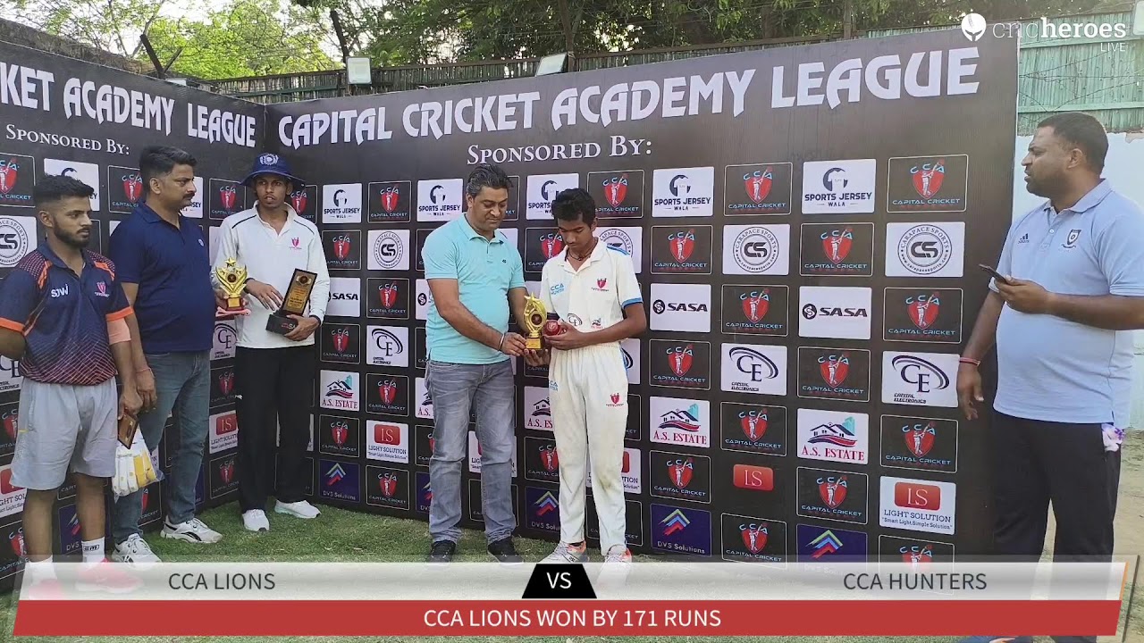 CCA hunters vs CCA lions Live Cricket Match | Capital Cricket Academy ...
