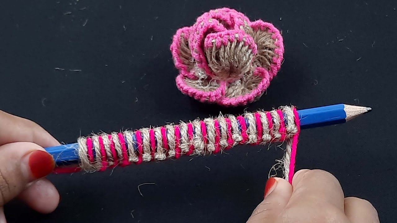 Amazing flower craft making idea using jute rope - YouTube