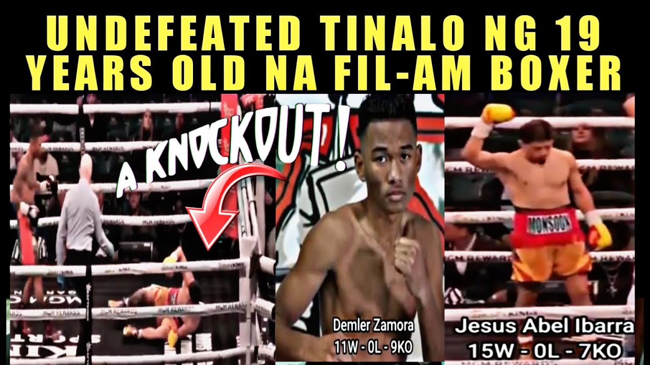 19 years old FIL-AM BOXER tinalo Ang undefeated us boxer /DEMLER ZAMORA ...