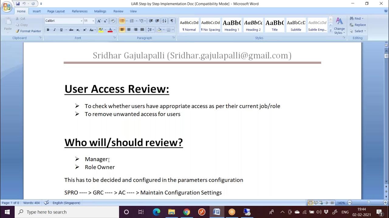 SAP GRC UAR Part 1| User Access Review | Who is the Reviewer | UAR Reviewers | - YouTube