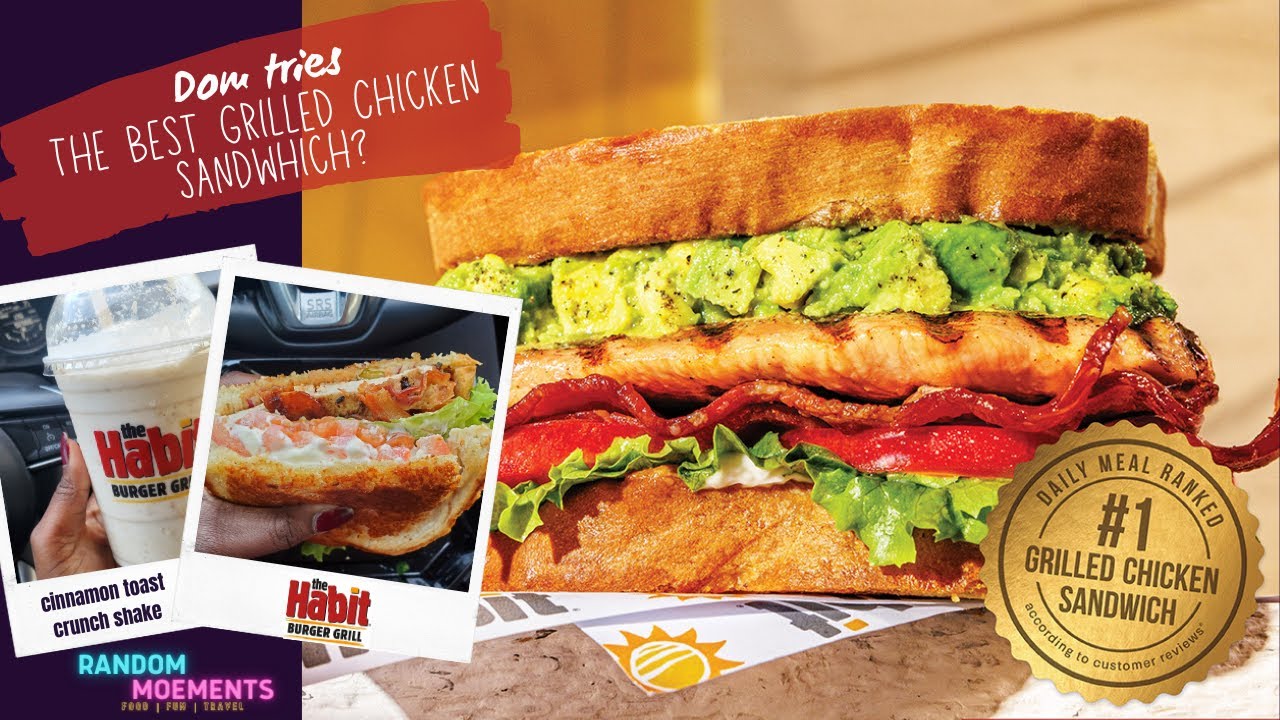 The BEST Grilled Chicken Sandwich? + CTC Milkshake | The Habit Burger ...