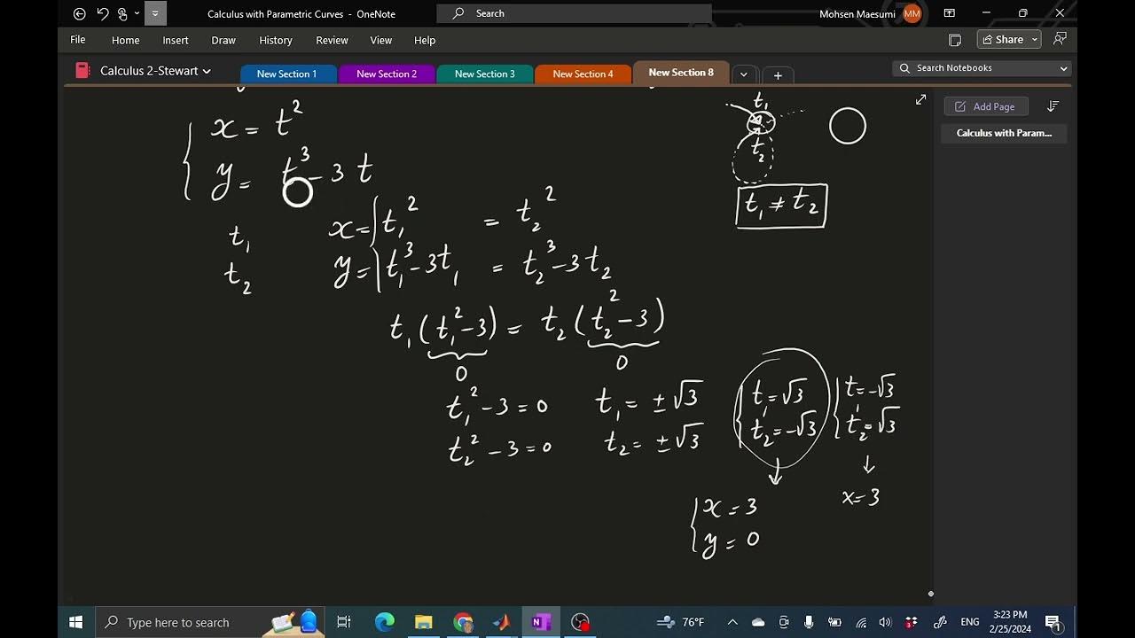 C2-S, Calculus with Parametric Curves, Part A - YouTube