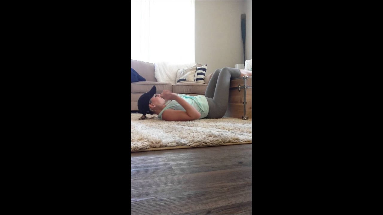 Crunches with Elevated Legs/Feet - YouTube