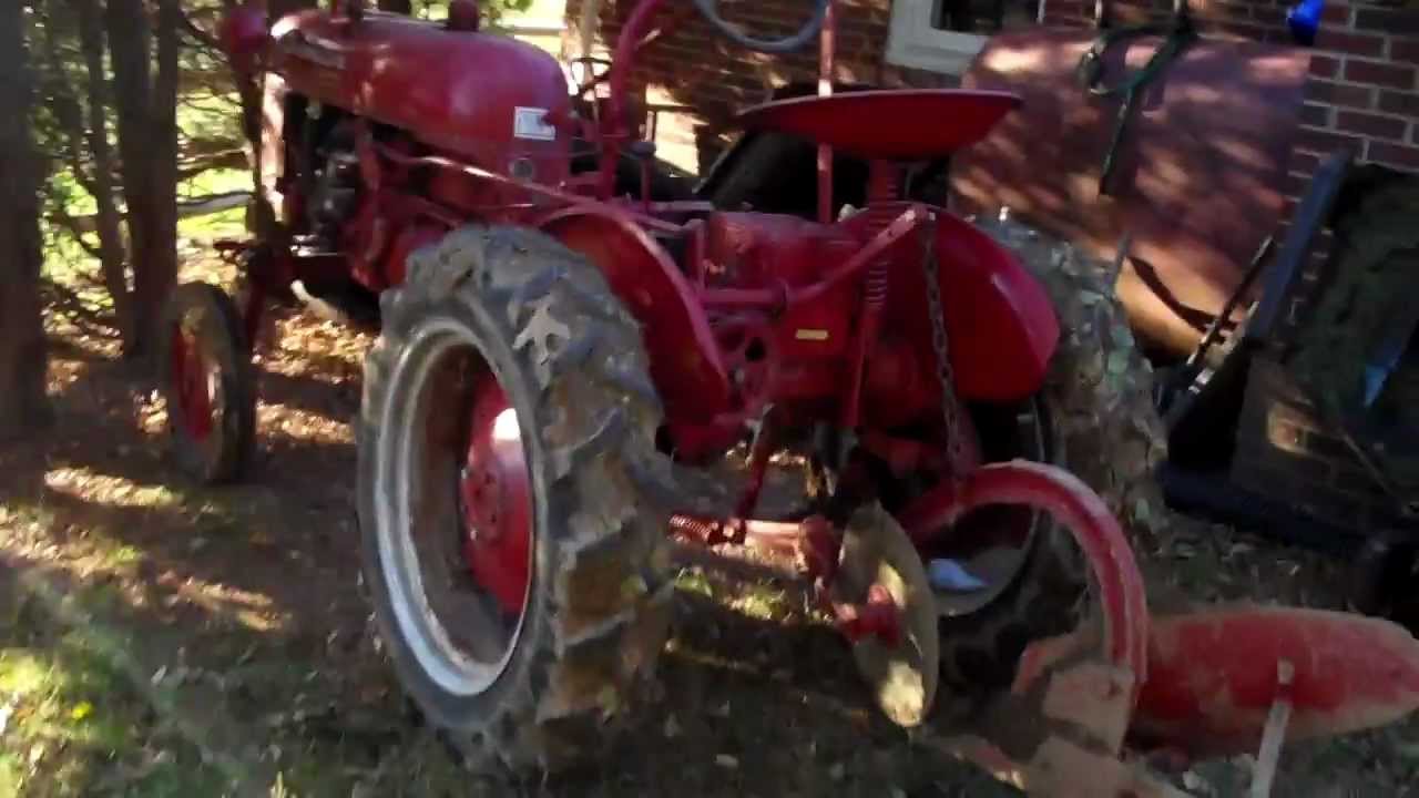 First Time plowing vegetable garden setting up plow for farmall cub ...