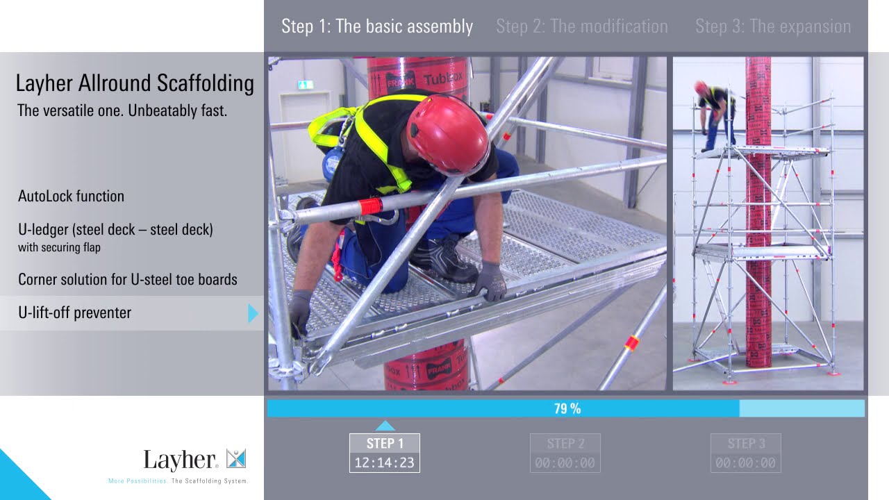 Монтаж строительных лесов Layher Allround - YouTube