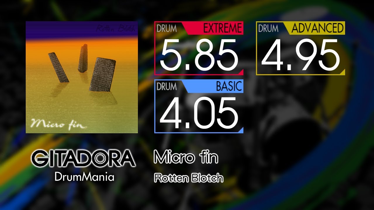 【GITADORA】 Micro fin (EXTREME ~ BASIC) Drum - YouTube