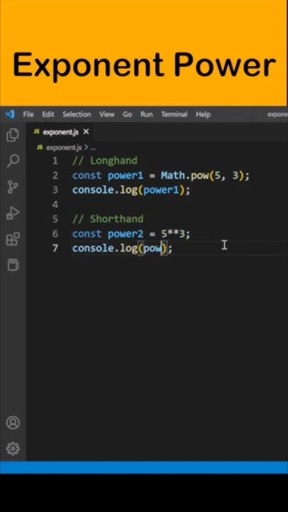 Exponent Power Trick?? #shorts #javascript #coding #programming - YouTube