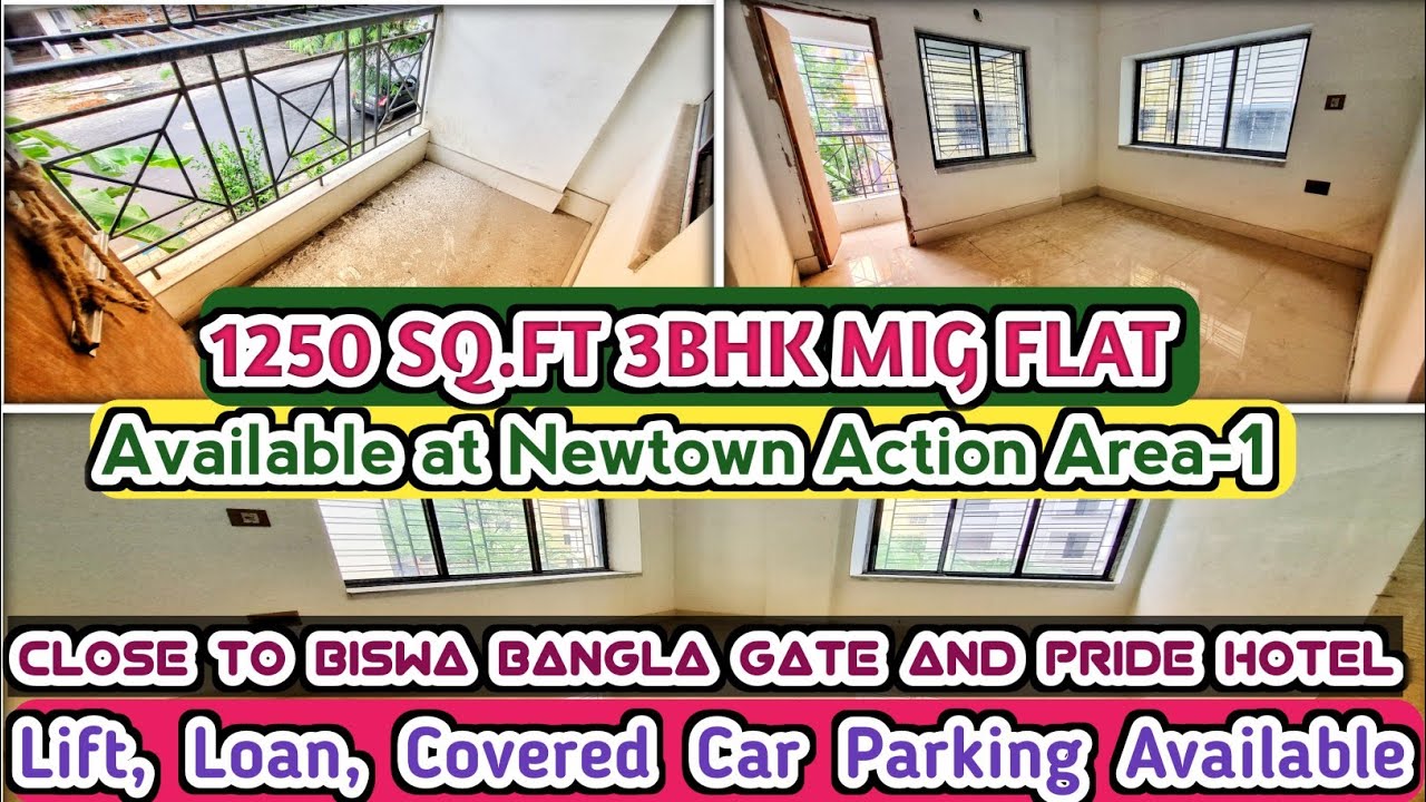 Awesome 1250 SQ.FT 3BHK MIG Flat is available at Newtown Action Area-1 ...