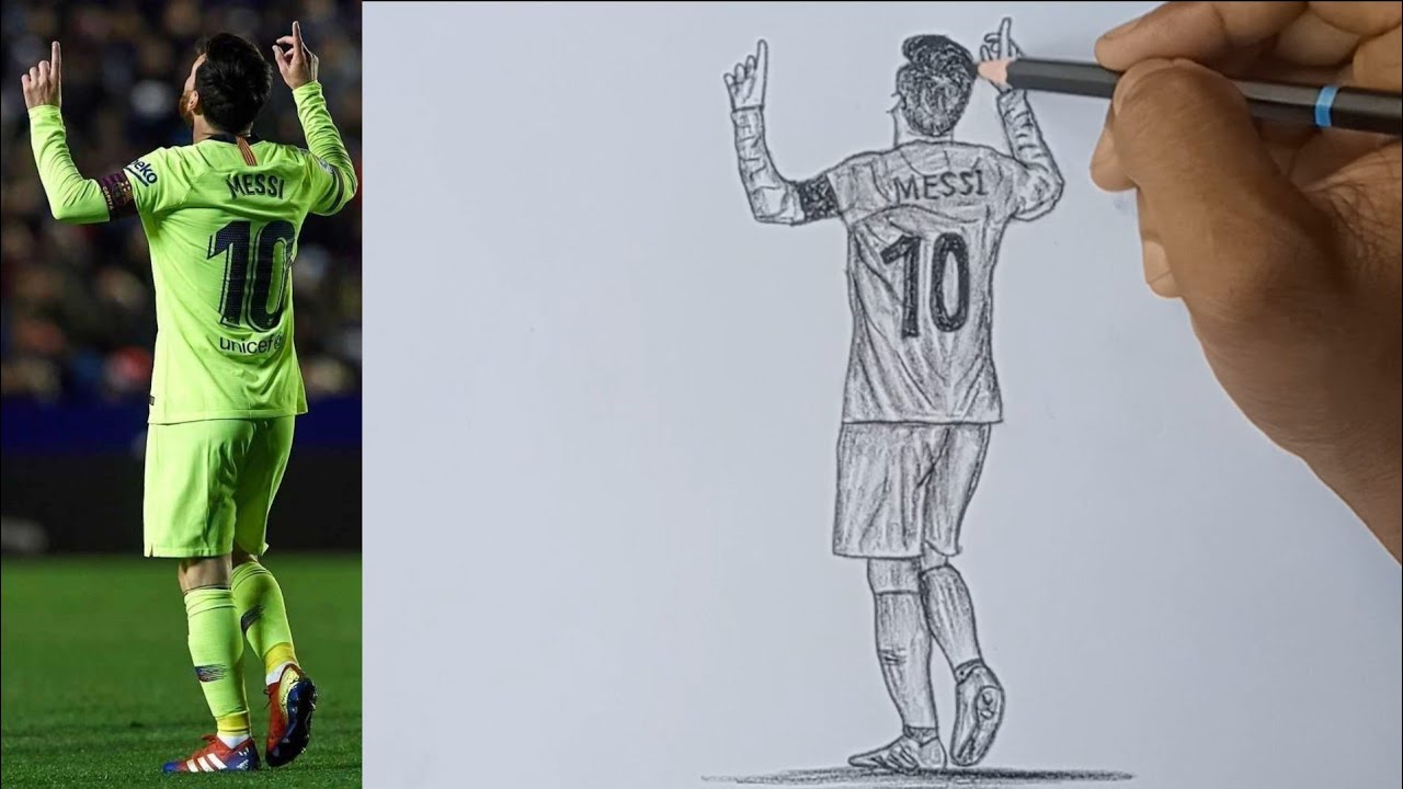 Drawing Inspiration: drawing Lionel Messi's Iconic Celebration Pose ...