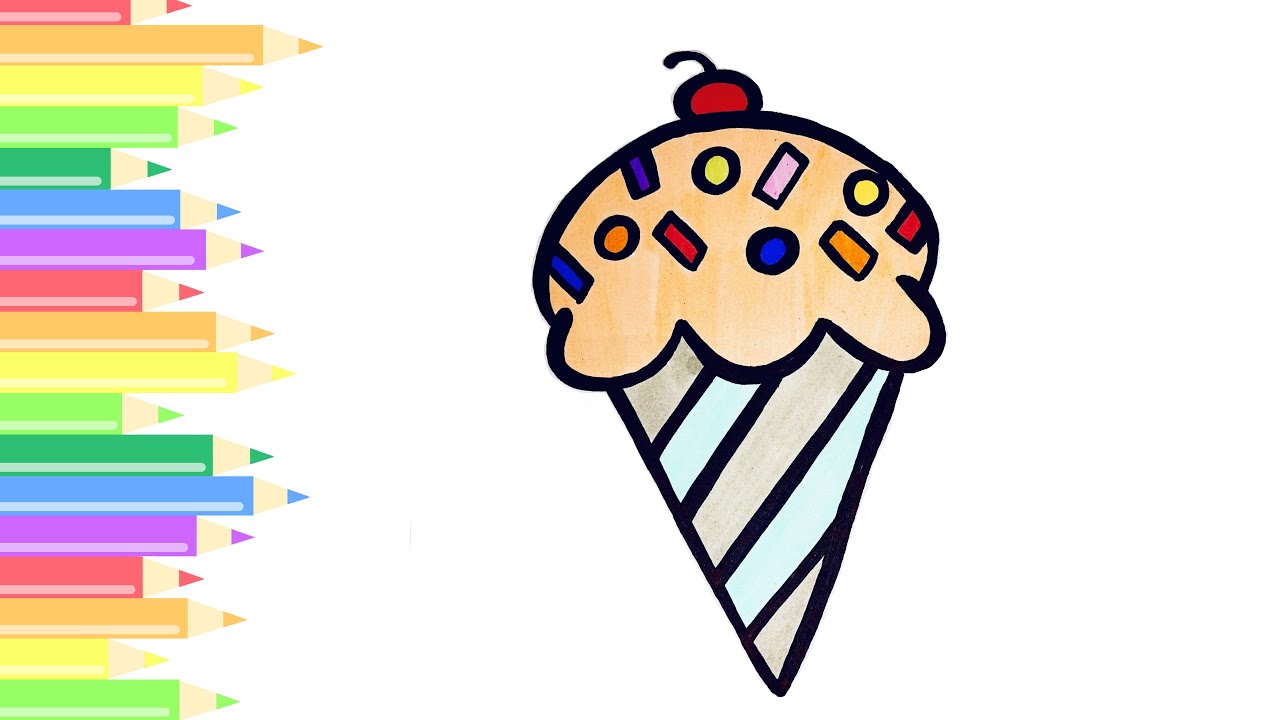 HOW TO DRAW AN ICE CREAM STEP BY STEP / Happy Kids - YouTube