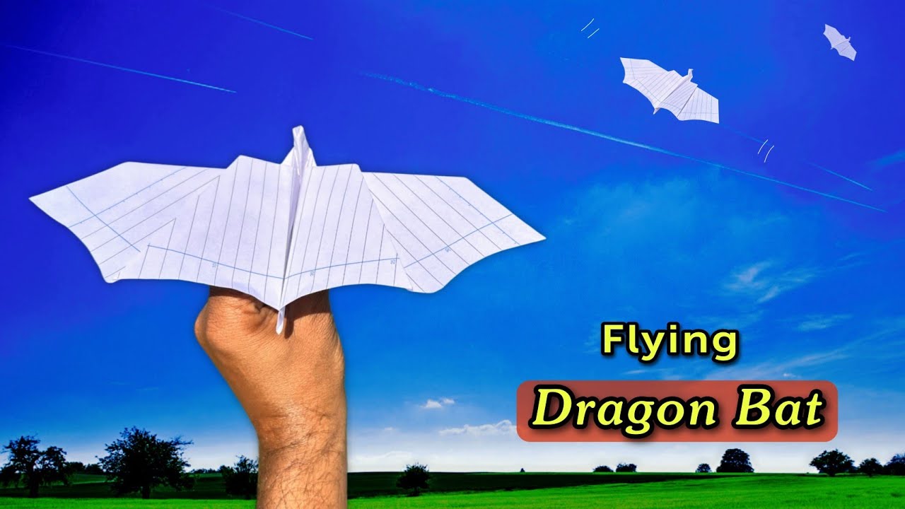 bat plane, flying paper dragon, paper bat plane, notebook flying bat ...