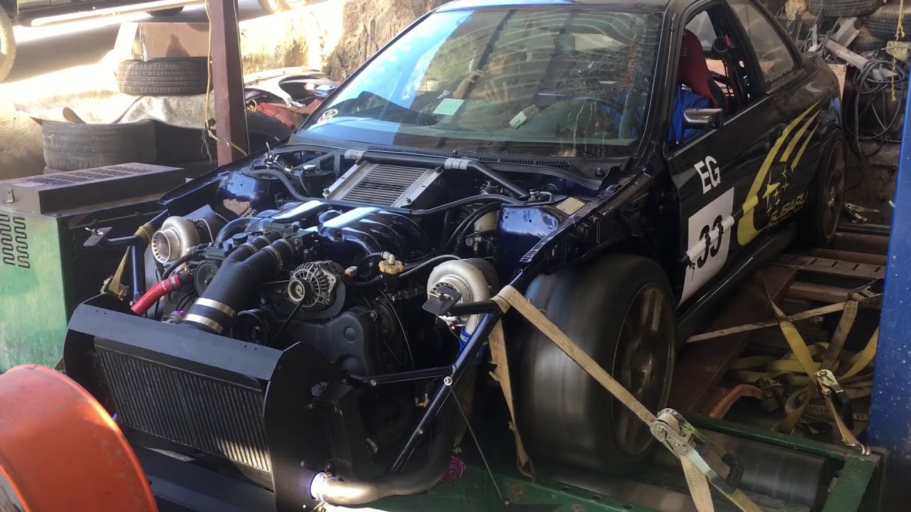 Twin turbo Subaru eg33 - YouTube