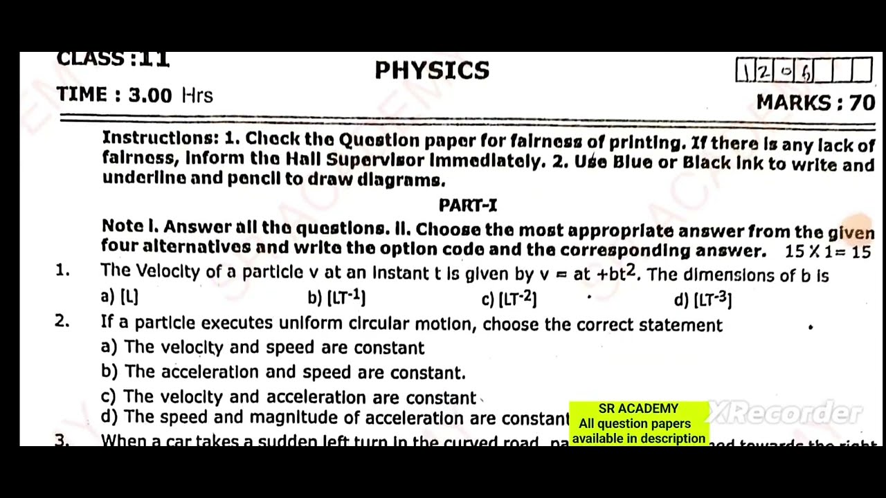 11th Physics Half Yearly Exam 2023 original Previous Year Question 11th-physics-half-yearly-exam-2023-original-previous-year-question