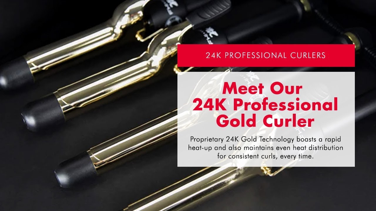 24K Professional Gold Curling Irons - in-use - YouTube