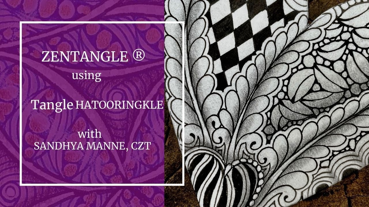 Zentangle® Mini Project with Tangle HATOORINGKLE beginners tutorial - YouTube