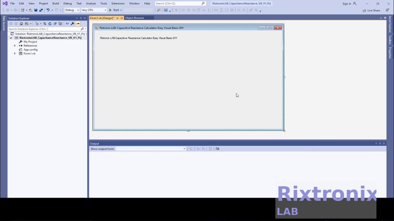Creating Capacitive Reactance Calculator Simple Easy Visual Basic Ep1 - YouTube