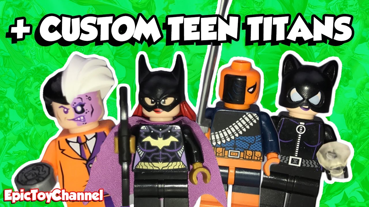 TEEN TITANS Custom LEGO MiniFigures & Deathstroke, Rare Two Face ...