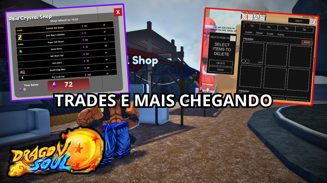 TRADES CHEGANDO E ATUALIZAÇÃO NO RAID SHOP - ROBLOX DRAGON SOUL - YouTube