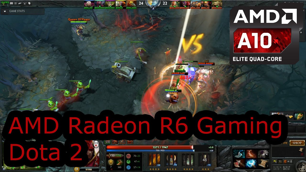AMD Radeon R6 Gaming - Dota 2 - Carrizo A10-8700P A8-8600P - YouTube