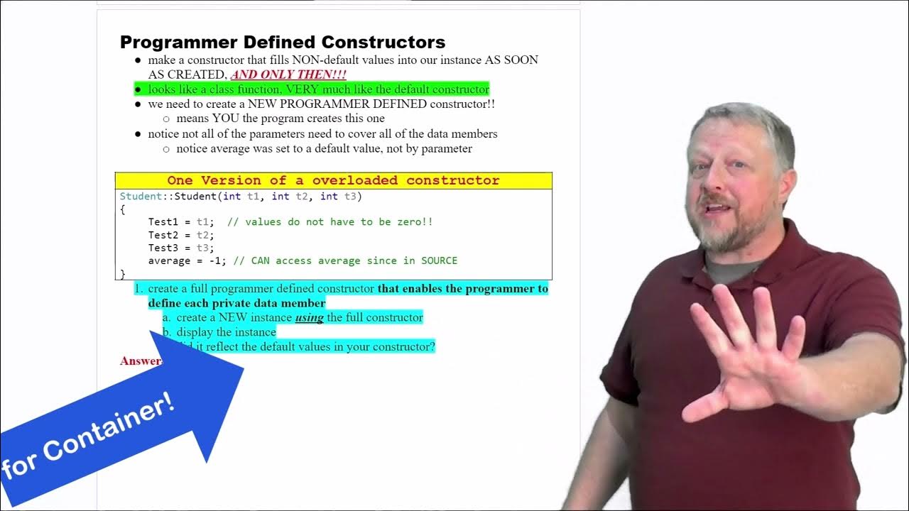 3 - Exercise - Programmer Defined Constructors - YouTube