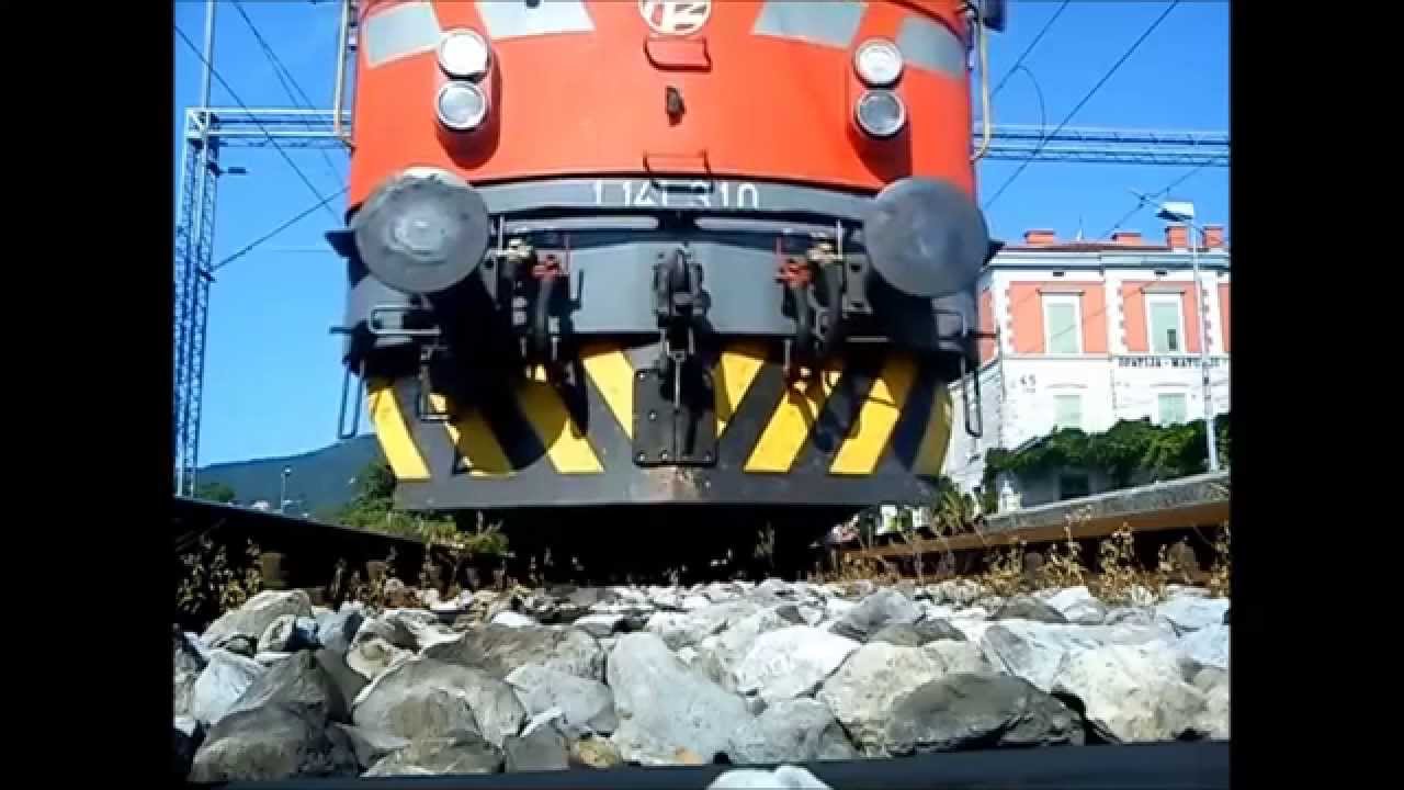 Passenger train for Rijeka - camera under train - YouTube