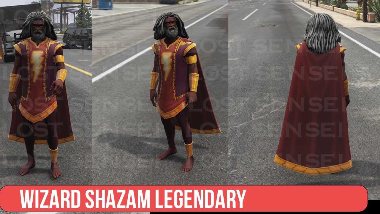 WIZARD SHAZAM Legendary DC GTA V PED / MOD - YouTube