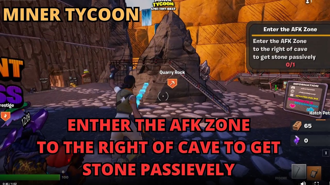 HOW TO COMPLETE ENTHER THE AFK ZONETO THE RIGHT OF CAVE TO GETSTONE ...