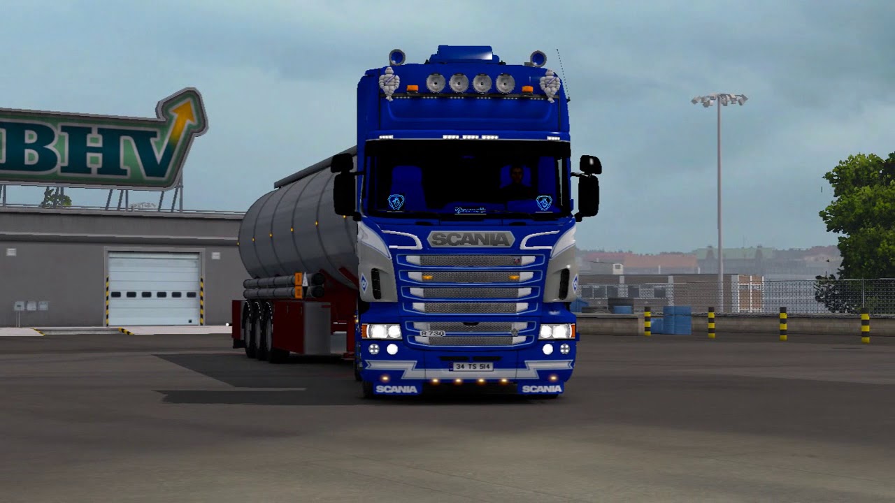 [ETS2 v1.28] SCANIA RJL V2.2.1 Blue Custom Skin Combo Pack + Accessory ...