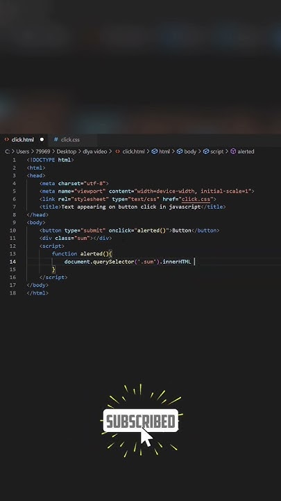 Text Appearing On Buton Click In Javascrio Js Javascript Javascriptfunctions Shorts