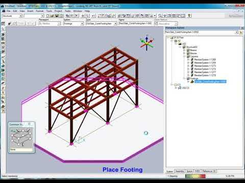 SP3D # 14 Place Footing - YouTube
