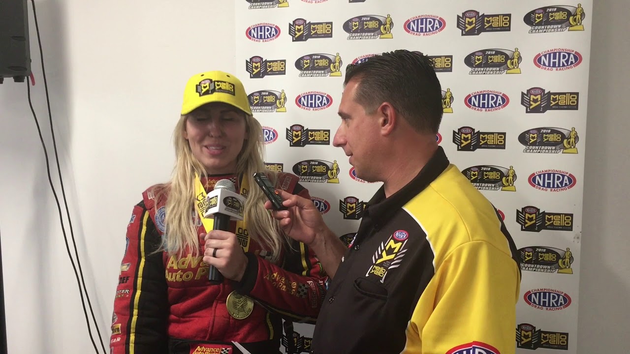 Courtney Force Funny Car Virginia NHRA Nationals Winner Interview June ...