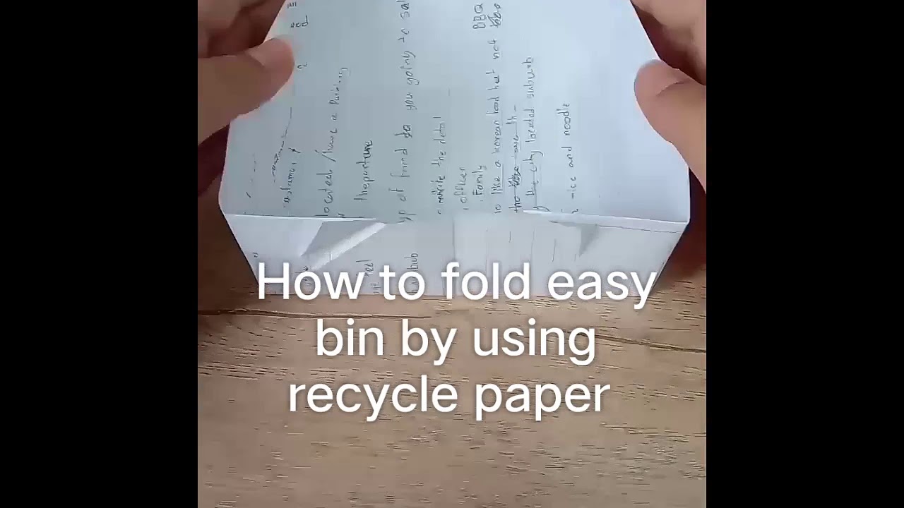 How to fold easy bin by using recycle paper - YouTube