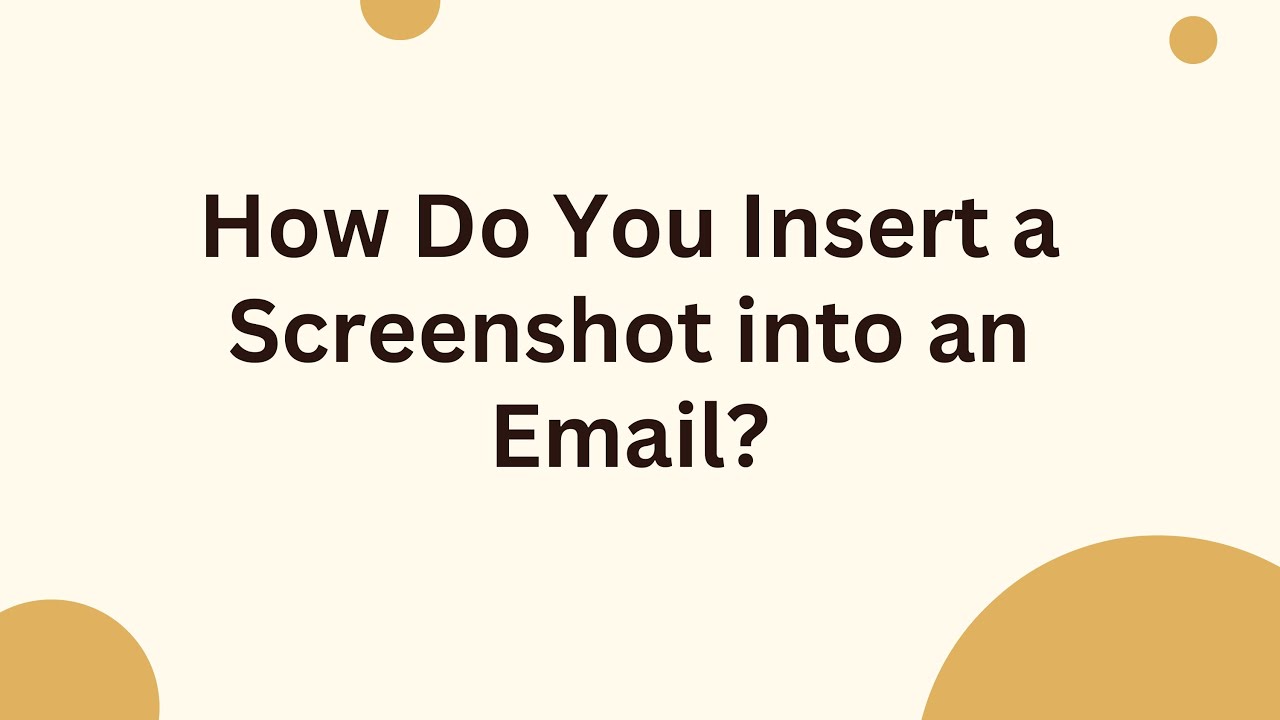 How Do You Insert a Screenshot into an Email? - YouTube