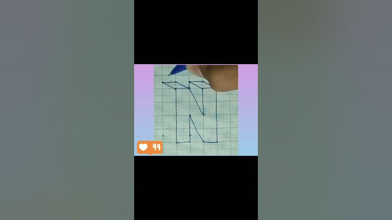HOW TO DRAW 3D LETTER N - YouTube