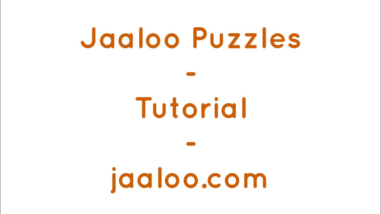 Jaaloo Puzzles Tutorial - Jack Lookman @JaalooPuzzles - How To Play Jaaloo Puzzles # ...