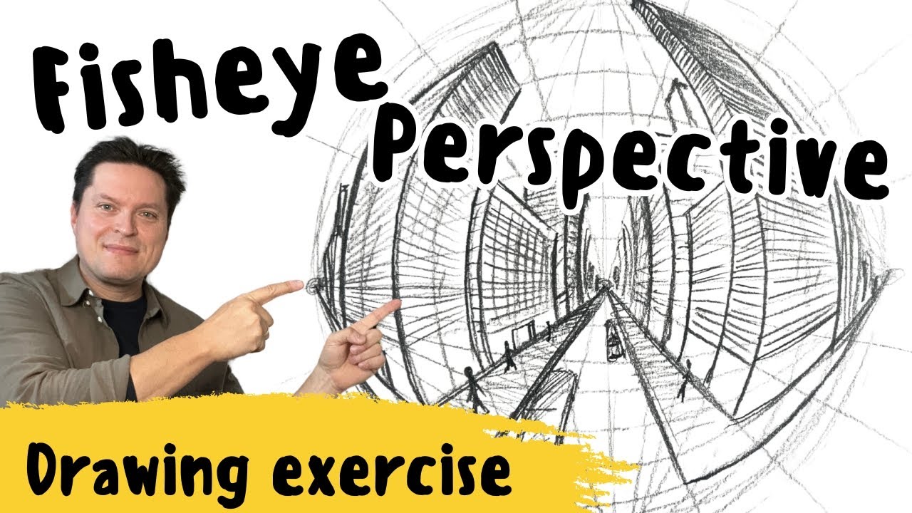 Fisheye perspective: Complete drawing exercise with a city - YouTube