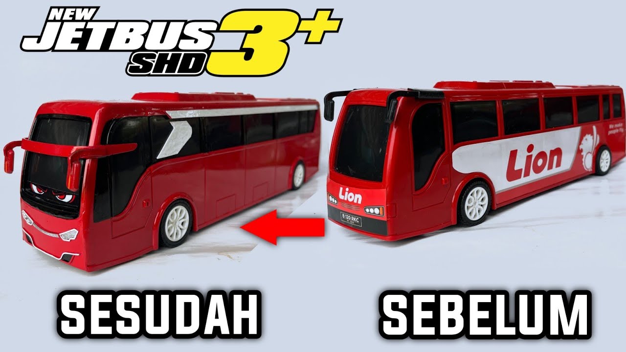 MODIF BUS PLASTIK JADI JETBUS 3 PAKAI STROBO MATA - YouTube