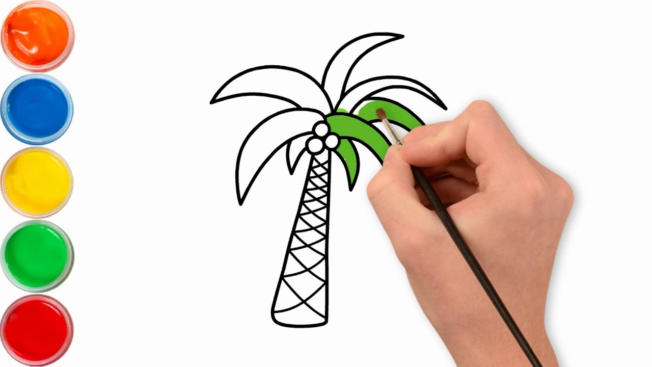 How to draw and color a TREE for kids EASY and STEP BY STEP? 😍🌹 - YouTube