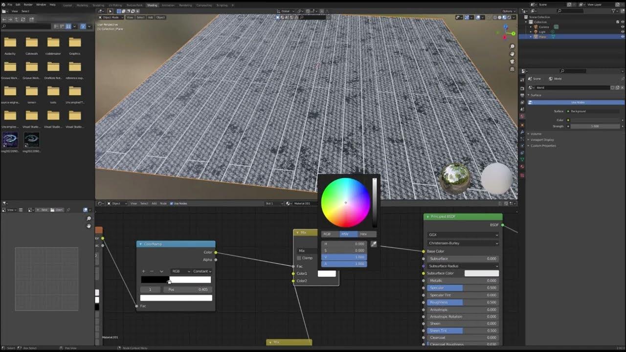 How to create a basic procedurally generated foe wood floor texture in blender - YouTube