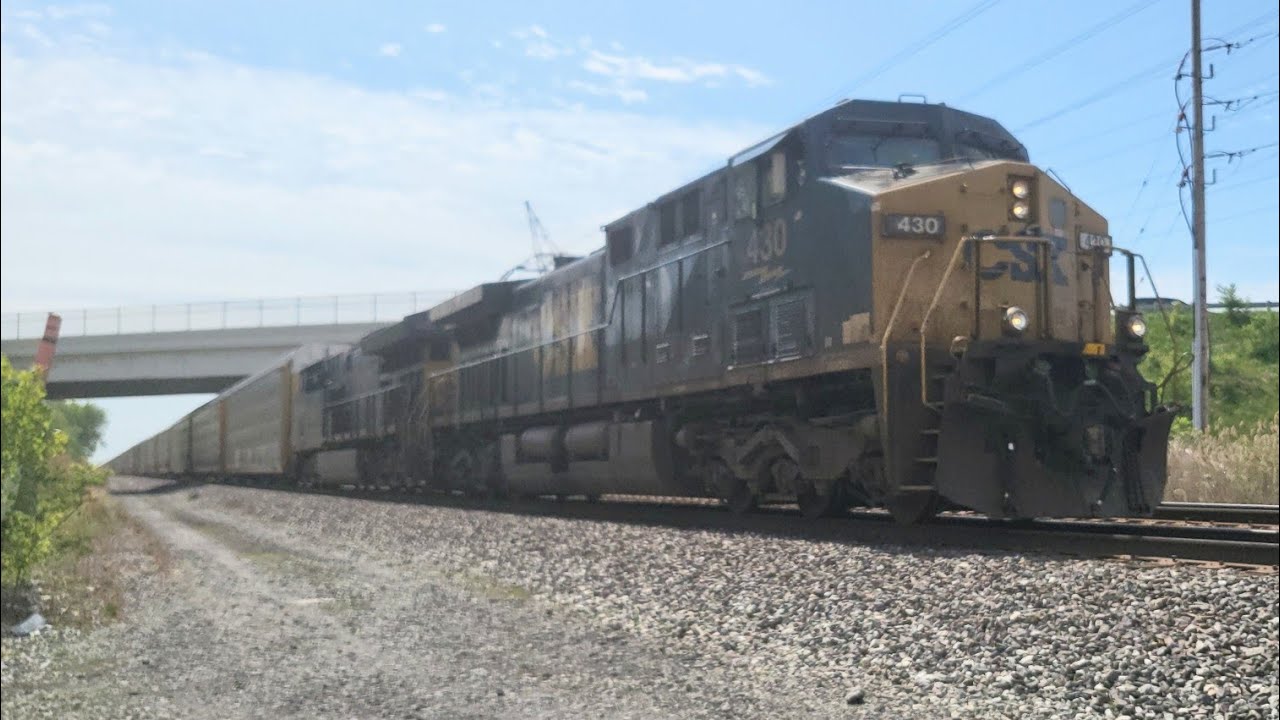 ( Short Video ) - CSX Autorack - AC4400CW #430 & ET44AH #3403 - Mentor ...