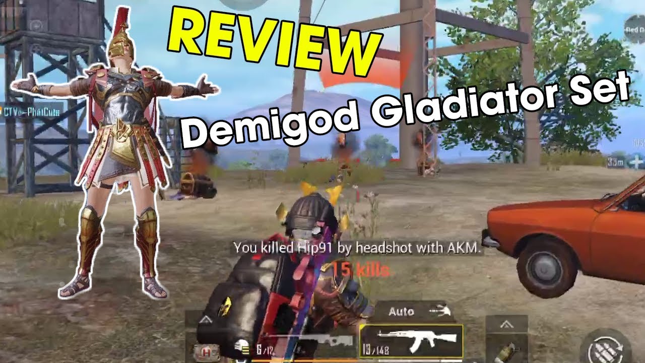PUBG MOBILE | REVIEW Demigod Gladiator Set | Top 1 2xKill | Oppa J.Y.L ...
