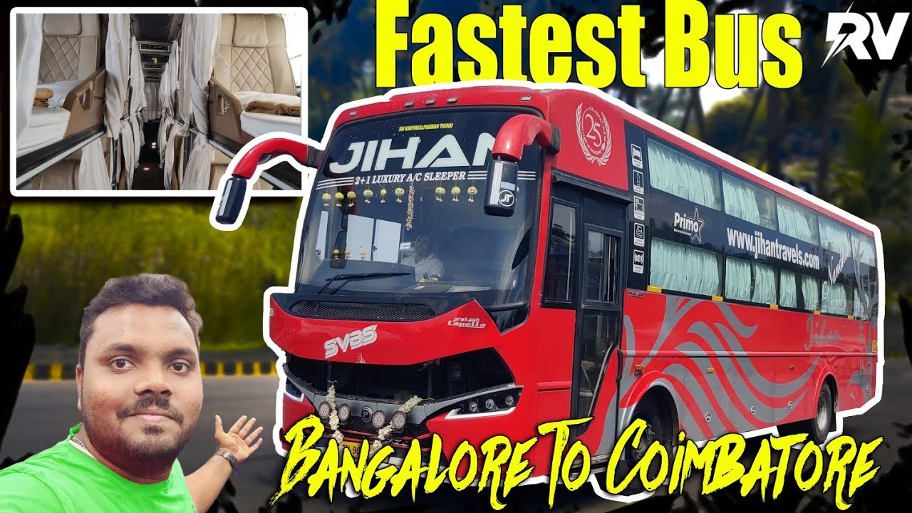 💖Bangalore🔁Coimbatore Bus Travel Vlog Jihan Travels🚌 Prakesh Capella🔥 ...