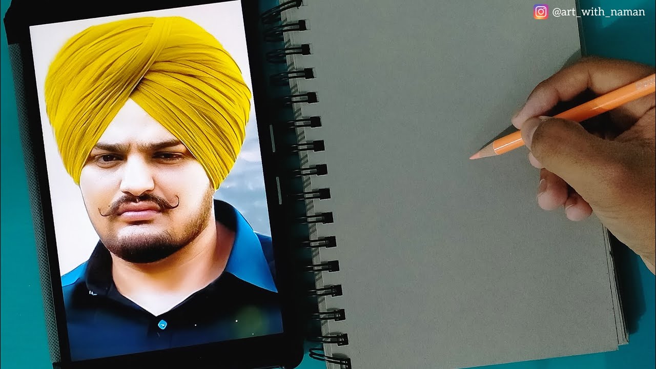 Sidhu Moose Wala Drawing | Tribute to Sidhu Moose Wala | Coloured ...