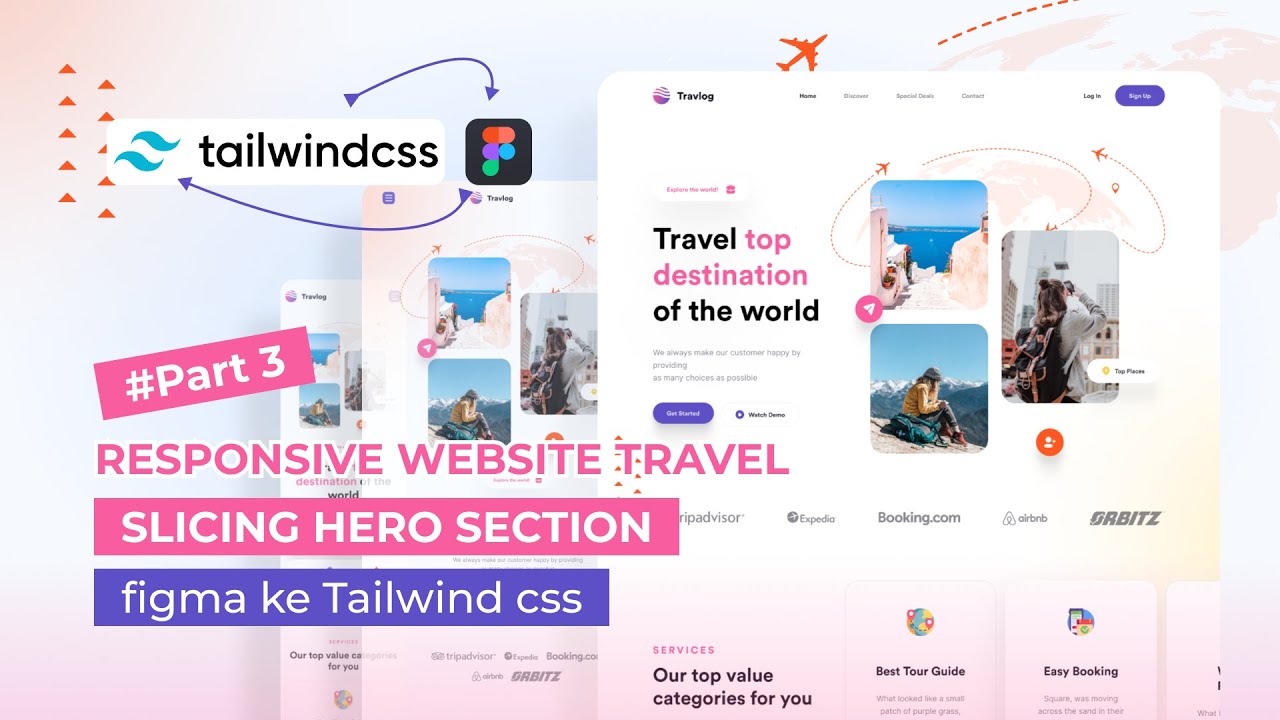Tutorial Slicing Design Tailwind Css Website Travel Part3 Youtube