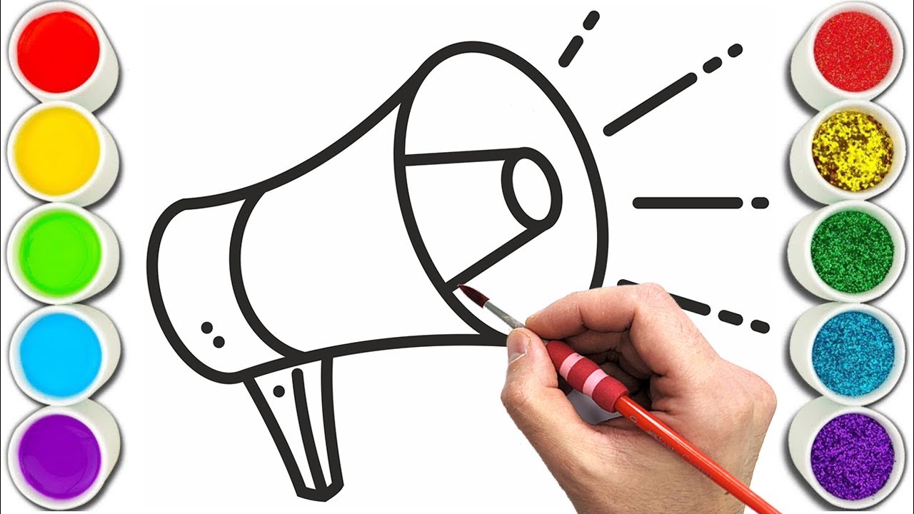 Cheer Megaphone Coloring Pages 30+ Drawing Of The Cheerleading