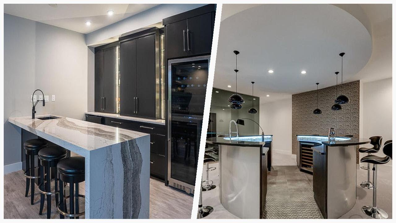 75 Gray Home Bar With Black Cabinets Design Ideas You'll Love 🌈 - YouTube