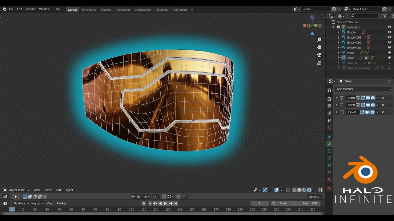 Blender Speed Modelling | Halo Infinite MK VI GEN3 Visor - YouTube
